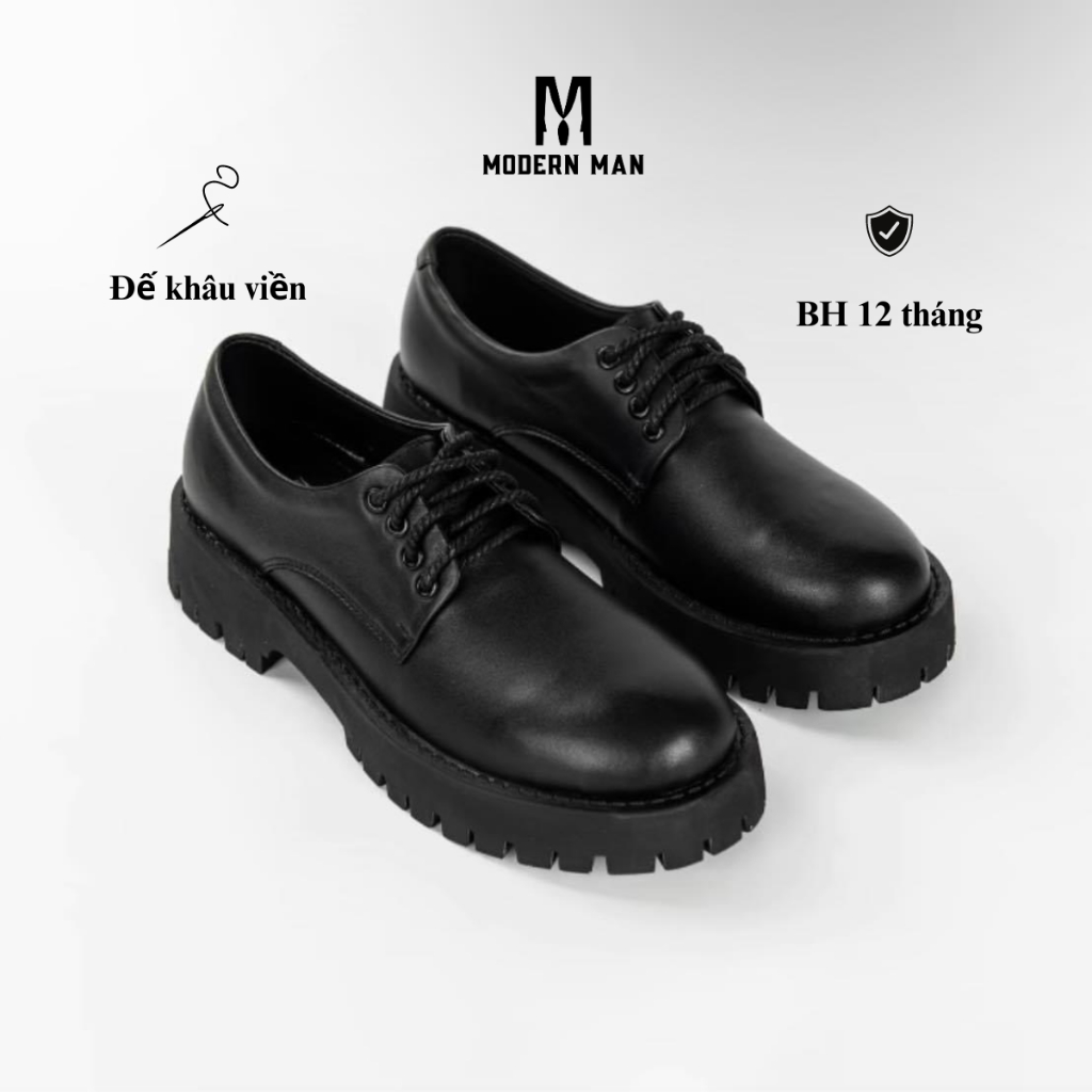 Giày Derby Chunky Nam MODERN MAN , Mũi Tròn - Đế Khâu Cao 5Cm (Tặng Kèm ...