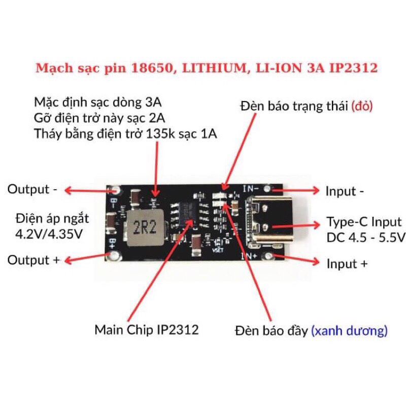 MẠCH SẠC 1S 3.7V 3A | Shopee Việt Nam