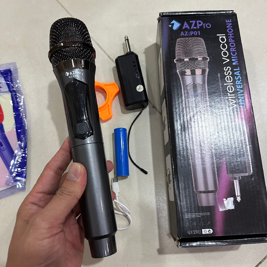 Mic karaoke đa năng không dây AZPro AZ-P01 và Micro có dây karaoke ...