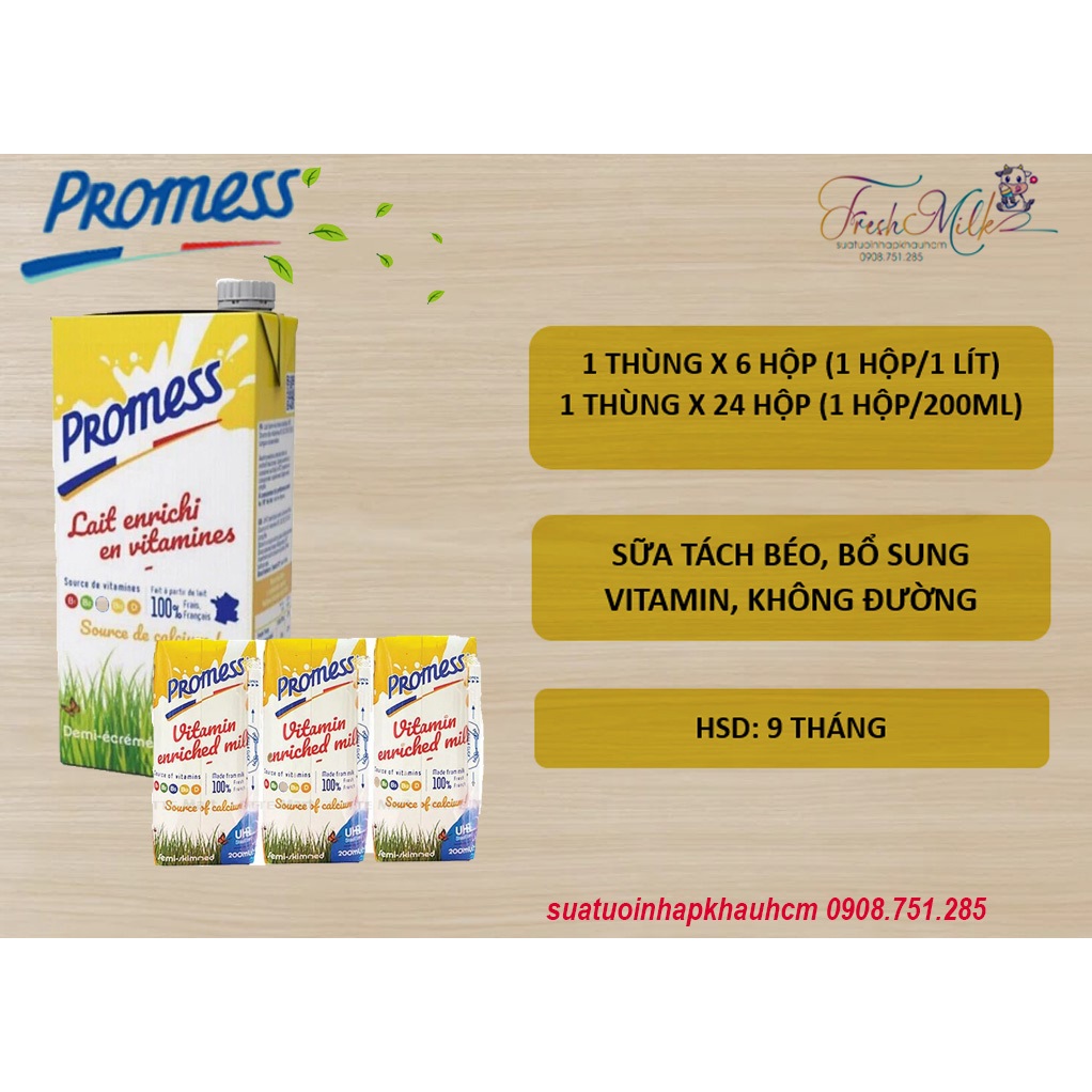 Hộp 1L Sữa Tươi PROMESS Đủ Loại | Shopee Việt Nam