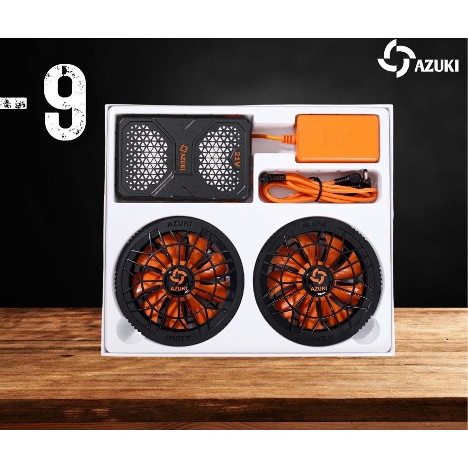 Bộ phụ kiện áo điều hòa AZUKI chính hãng, siêu phẩm 2024 EX9 pin trâu 25.500mah chạy 12-20 tiếng ...