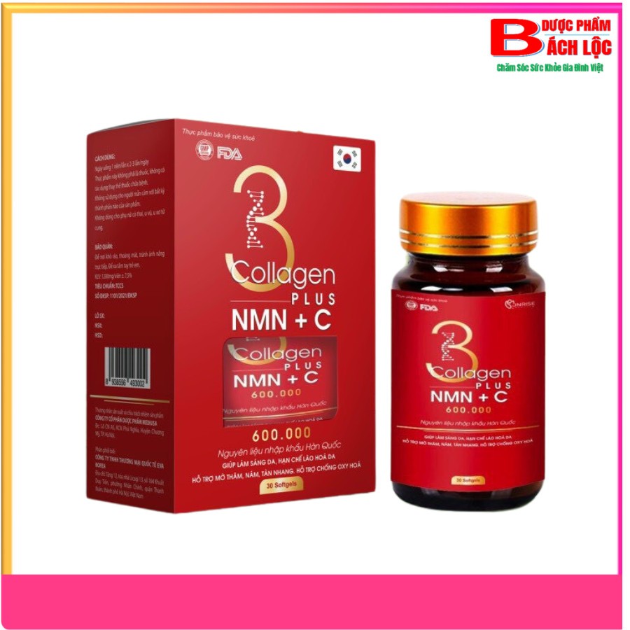Viên Uống Trắng Da Collagen Plus NMN +C Chống Lão Hóa, Tăng Đàn Hồi Cho Da, Giúp Căng Mịn Da ...