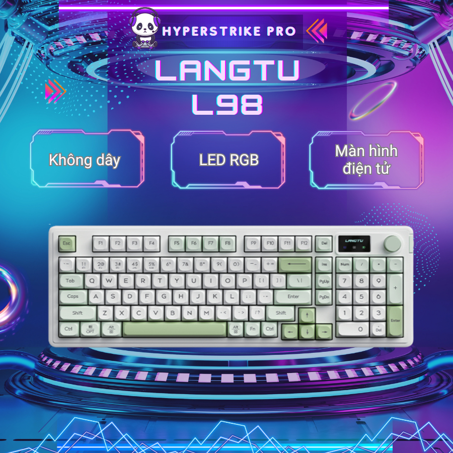 Bàn phím không dây có dây LANGTU L98 pin sạc, Led RGB hỗ trợ window/mac/android, chơi game làm ...