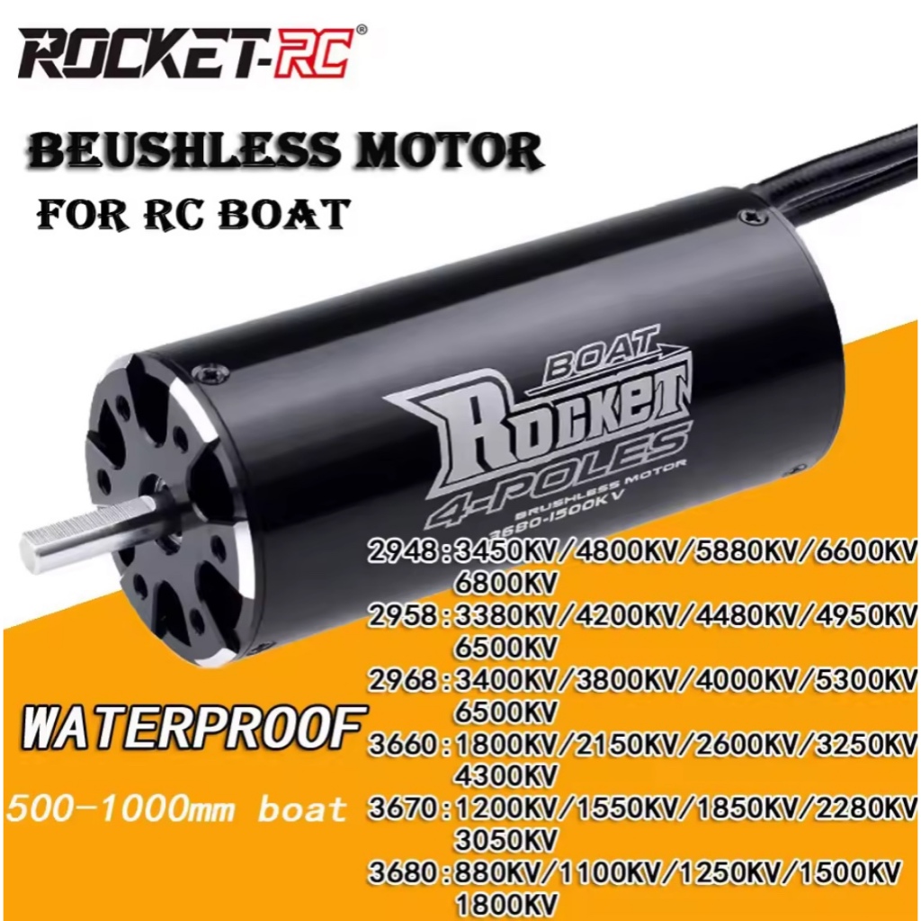 Rocket Brushless Sensored Motor 2968 3400KV/3800kv For 600-800mm RC Boat/ động cơ không chổi ...