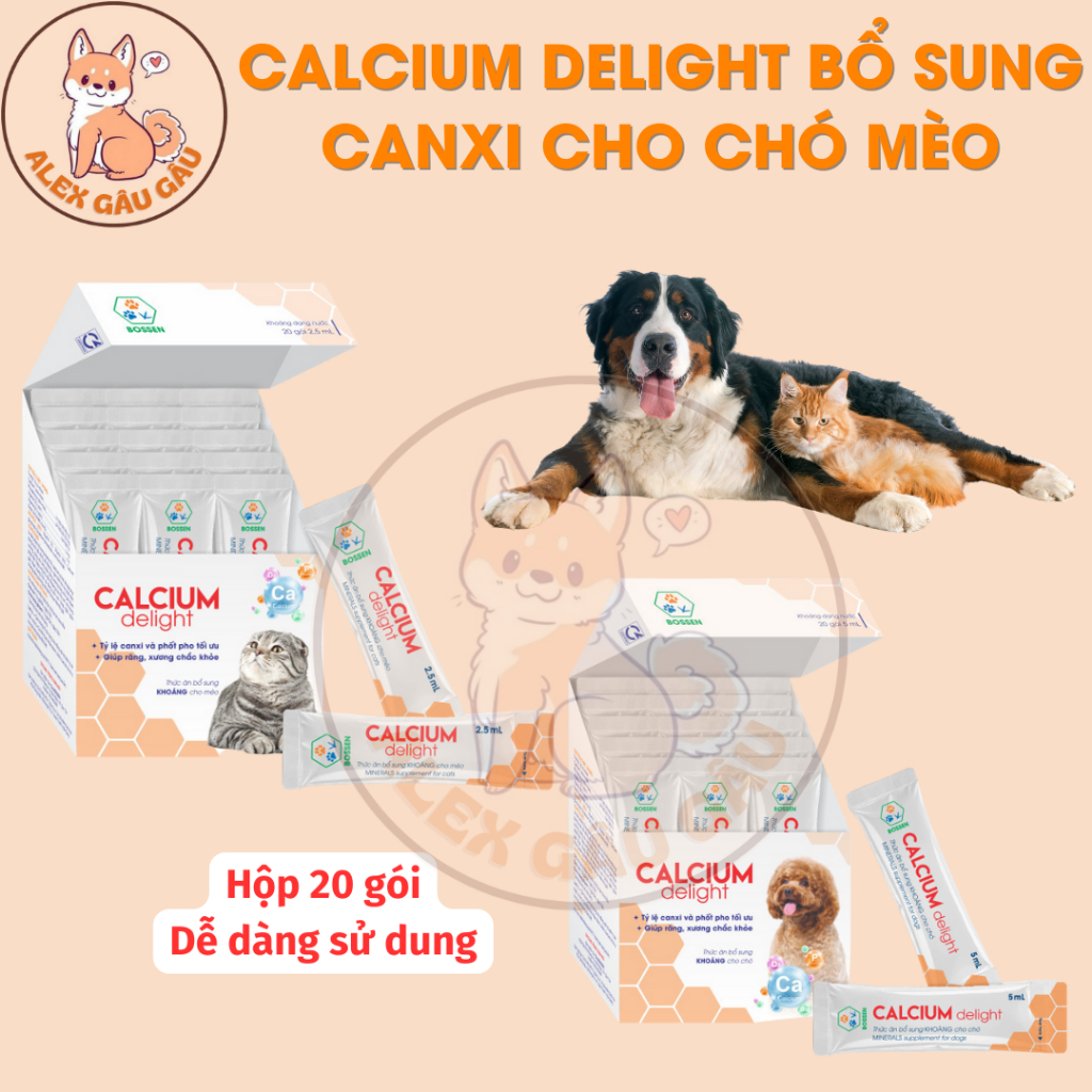 Calcium Delight, Canxi Nano Hữu Cơ Bổ Sung Canxi, Vitamin D3 Cho Chó Mèo Dạng Nước - ALEX ...