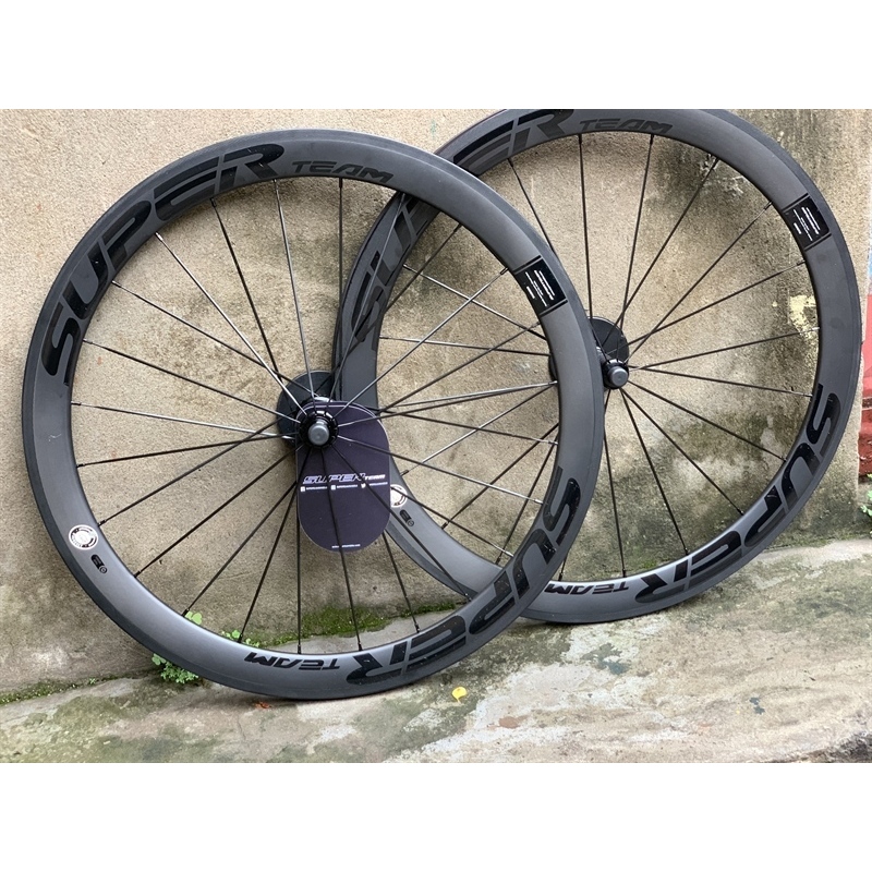 Bộ vành bánh xe đạp đua carbon Super Team hub nhôm R13 bản phanh vành ...