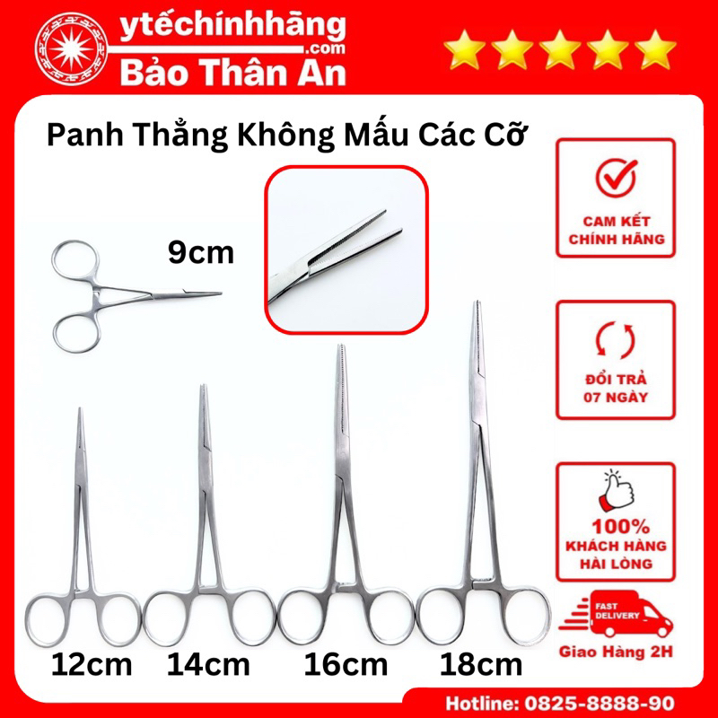 Panh Thẳng Cong, Có Mấu Không Mấu Các Cỡ 9cm, 10cm, 12cm, 14cm, 16cm ...