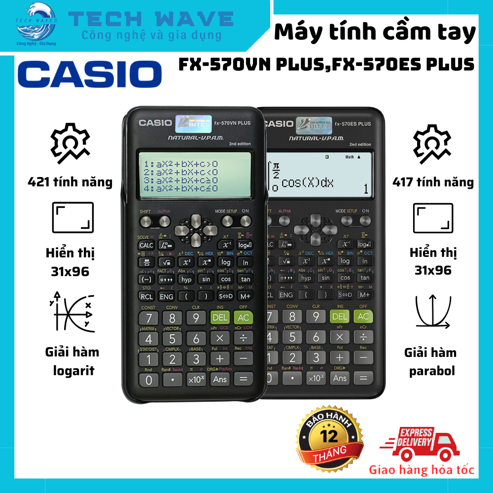 Máy tính cầm tay fx-570VN plus,fx-570ES plus - Nguyên seal bảo hành 7 ...