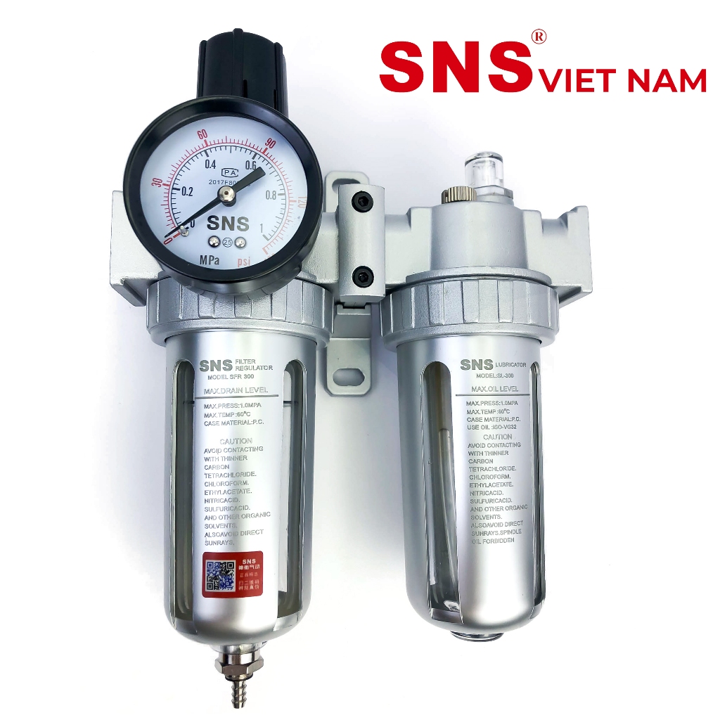 Bộ lọc đôi khí nén có van điều áp SFC300 – Lọc tách nước khí nén ( chính hãng SNS ) | Shopee ...