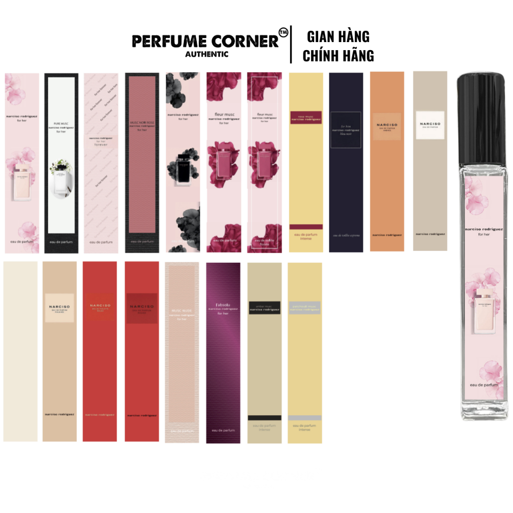 [FULL TEM] 28 Tem nhãn dán nước hoa Narciso Rodriguez chiết 10ml đã cắt ...