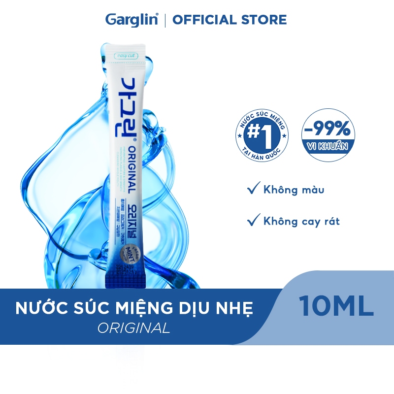 Nước súc miệng hơi thở thơm mát gói tiện lợi Garglin Original dung tích 10ml | Shopee Việt Nam