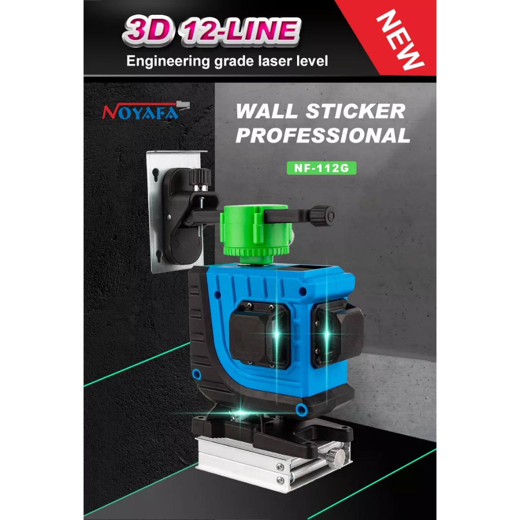 Máy bắn cốt, thăng bằng Laser Noyafa NF-112G cao cấp. Noyafa NF 112G 12 Lines 3D Green Laser ...