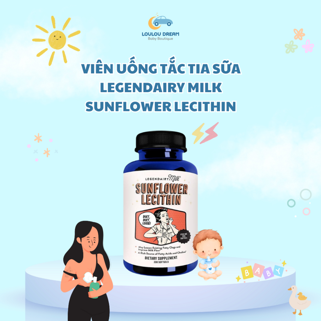 Viên uống tắc tia sữa Legendairy Milk Sunflower Lecithin cho mẹ sau ...