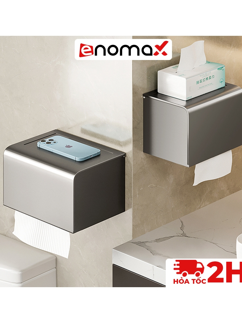 Hộp đựng giấy vệ sinh Enomax dán tường trong phòng tắm, chất liệu Nhôm ...