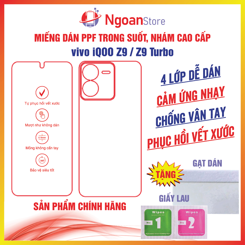 Miếng dán PPF vivo iQOO Z9 / Z9 Turbo chống vân tay phục hồi vết xước - Ngoan Store | Shopee ...