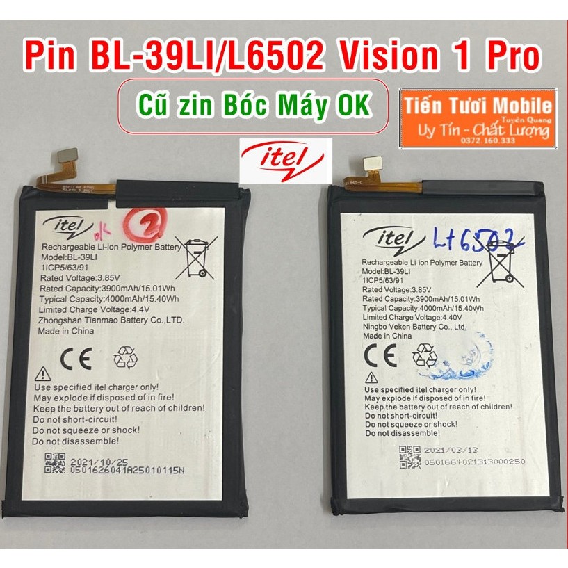 Pin L6502 Vision 1 Pro Itel (Hàng bóc máy) | Shopee Việt Nam