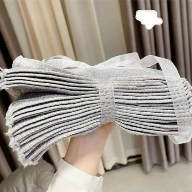 Sét 10 khăn lau tay lau bếp 2 mặt 2 chất liệu, màu ghi sạch sẽ không ...