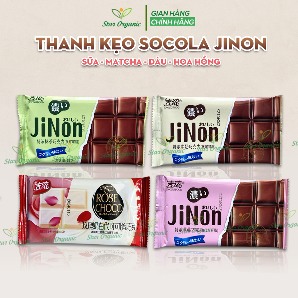 Kẹo Socola JiNon Vị Matcha, Hoa Hồng, Sữa, Dâu - Star Organic | Shopee ...