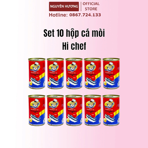 [Set 10 hộp] Cá hộp Hi Chef Thái Lan, Cá mòi đóng hộp Hi chef Thái Lan ...