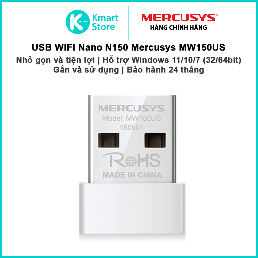 USB WIFI Nano N150 Mercusys MW150US | Nhỏ gọn và tiện lợi | Cắm và sử ...