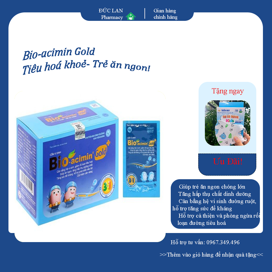 [ Giá Tốt] Cốm vi sinh Bioacimin Gold QD-Meliphar cân bằng hệ vi sinh ...