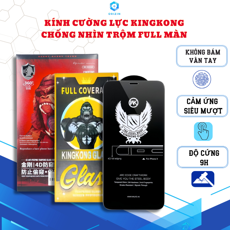 Cường lực lphone từ lpX-11-12-13-14-15/ Pr-PrM, cường lực kingkong full ...