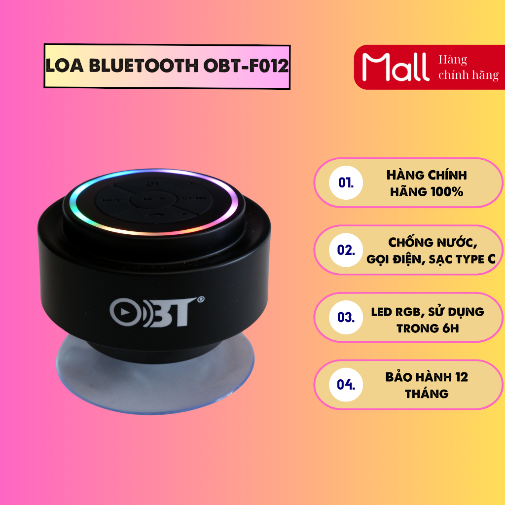 Loa Bluetooth Mini OBT F012 | Loa Bluetooth Chống Nước Nhỏ Gọn, Đèn Led ...