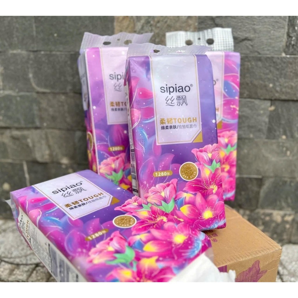 Chính hãng] Bịch Giấy Treo SIPIAO Hoa Tím 1280 Tờ Nội Địa Trung, Giấy ...