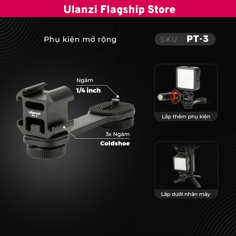 Ulanzi PT-3 phụ kiện mở rộng cho Gimbal - Gắn thêm đèn trợ sáng Studio, micro định hướng ...