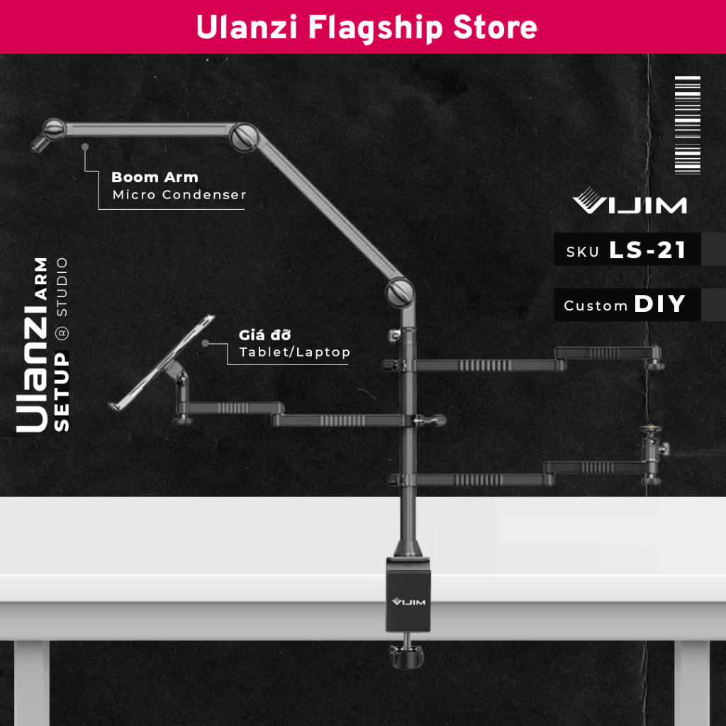 Ulanzi Vijim LS21 - Bộ Boom Arm đa chức năng đầy đủ nhất gắn toàn bộ ...