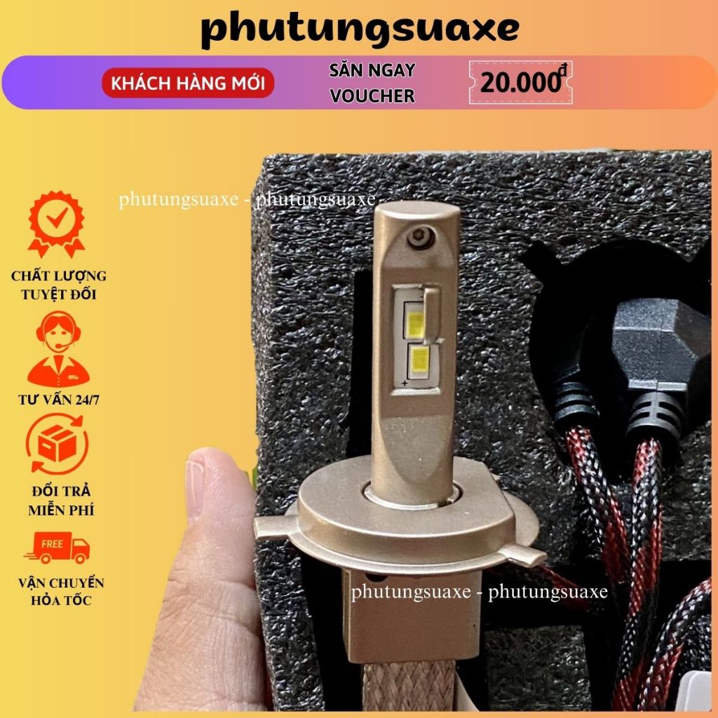 Đèn Pha Led K3 chân H4 siêu sáng lắp cho xe máy ô tô chân H4 phutungsuaxe | Shopee Việt Nam
