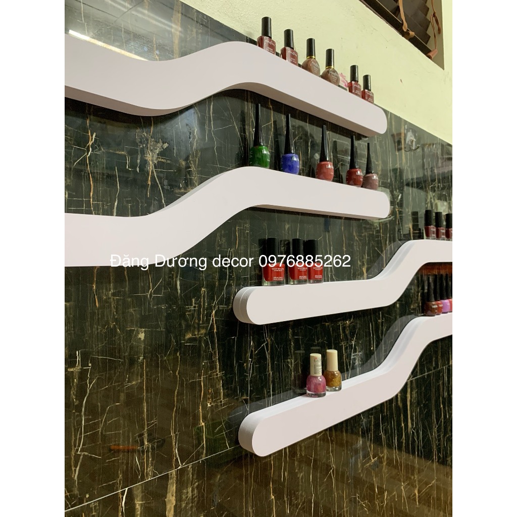 "Mẫu mới" KỆ nail để sơn móng hoặc trang trí phòng nail-spa kiểu lượn ...