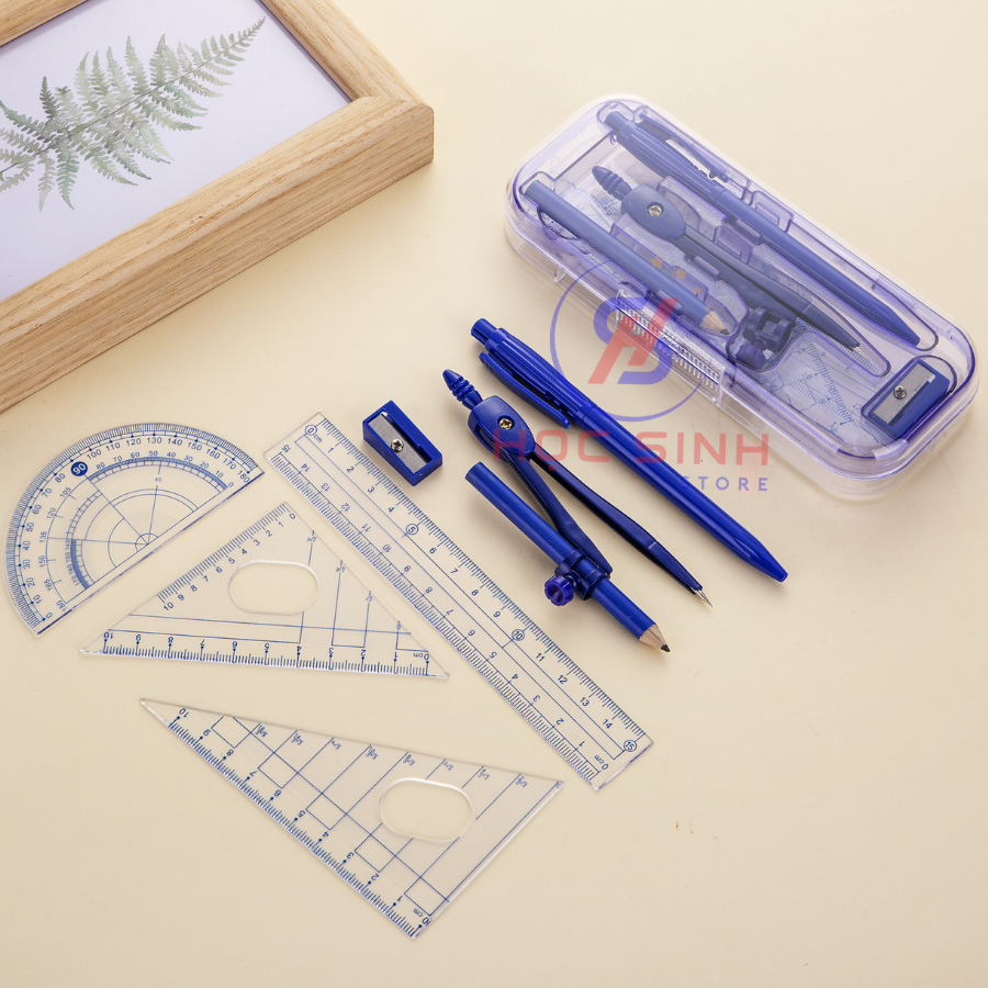 Bộ Compass 7 Món Shif Hộp Nhựa 3079 Dành Cho Học Sinh Học Hình Học | Shopee Việt Nam