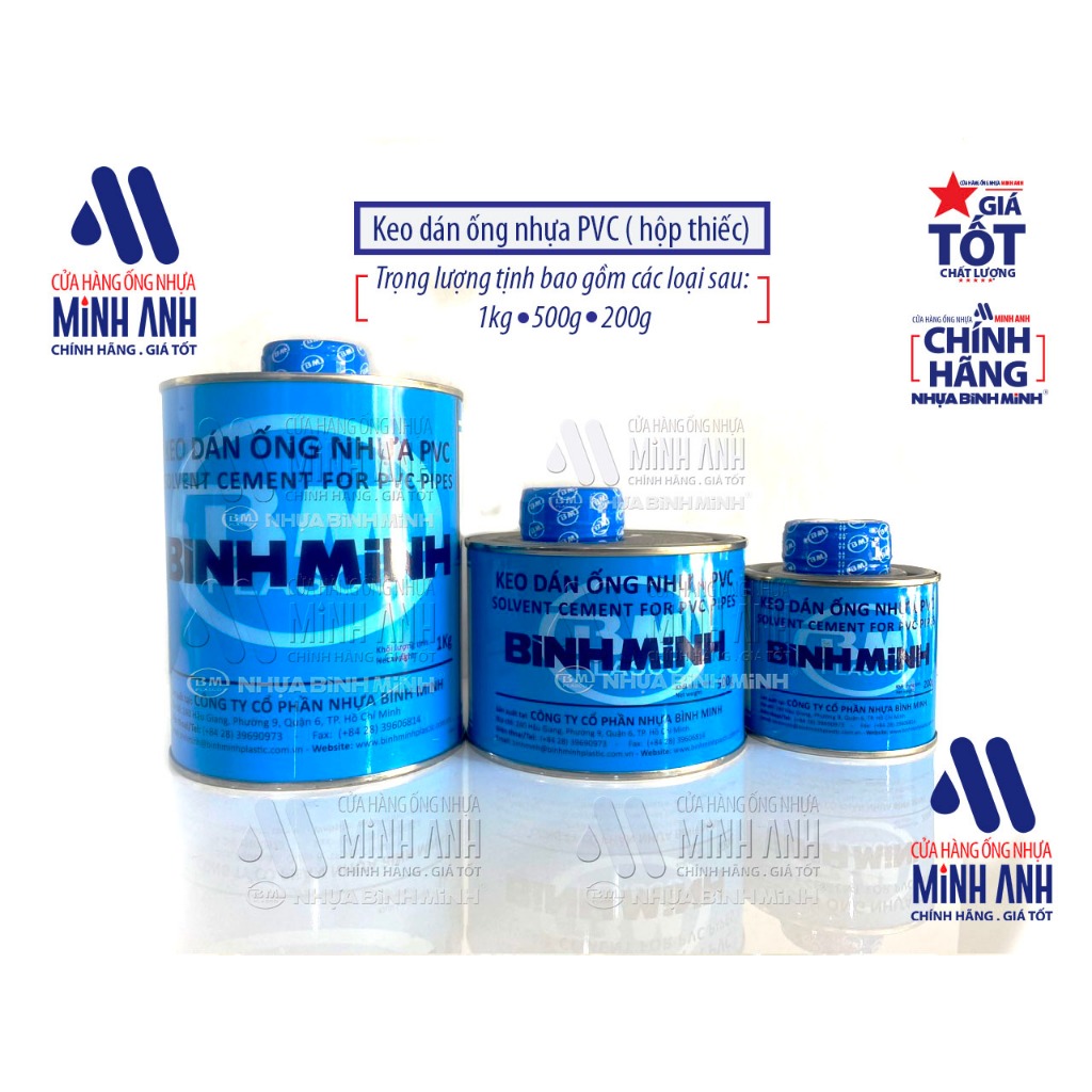 Keo Dán PVC Bình Minh Siêu Dính Lon 200g, 500g, 1kg - Keo dán ống nhựa - HÀNG CHÍNH HÃNG ...