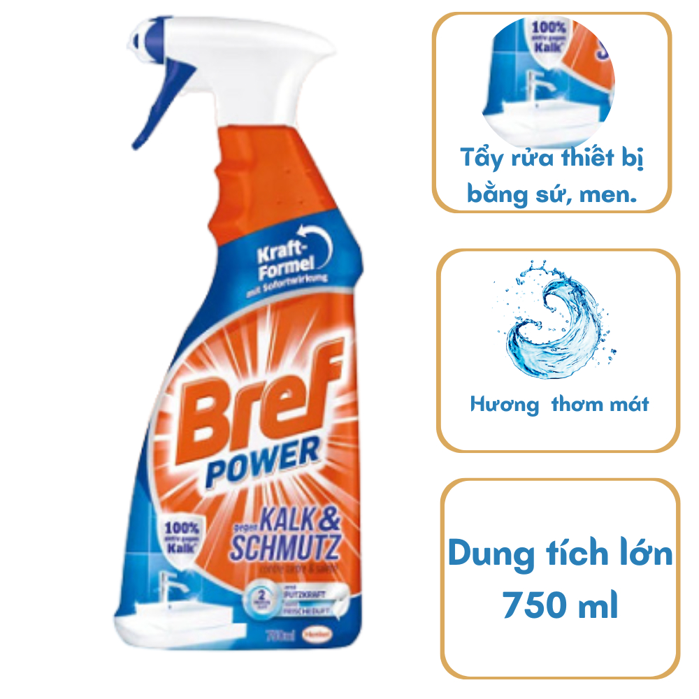 Bình xịt tẩy rửa thiết bị bằng sứ, gạch men, bồn tắm, lavabo Breff ...