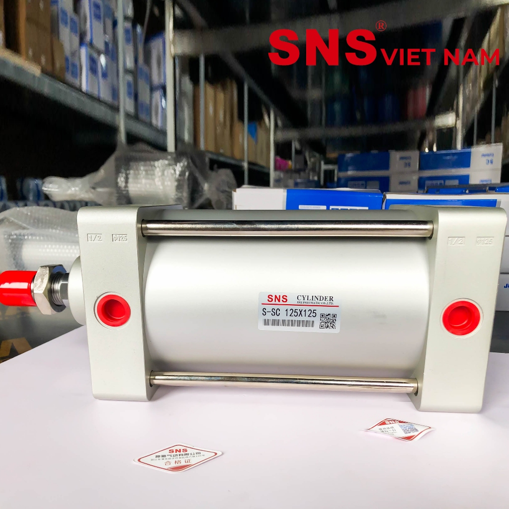 Xi lanh khí nén đế vuông SNS SC125 - Xi lanh khí nén SNS SC 125 ( chính ...