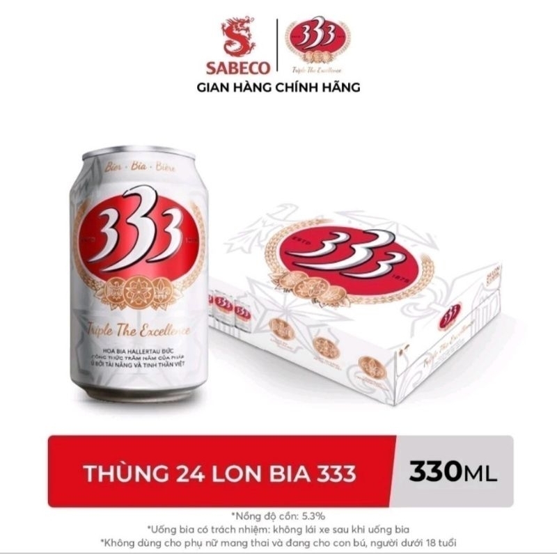 Bia 333 thùng 24 lon (330ml/lon) | Shopee Việt Nam