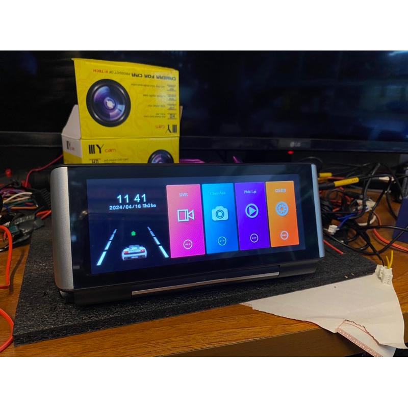 camera hành trình trước sau đặt táp lô màn 7” inch nguồn 12 - 24 vôn ...