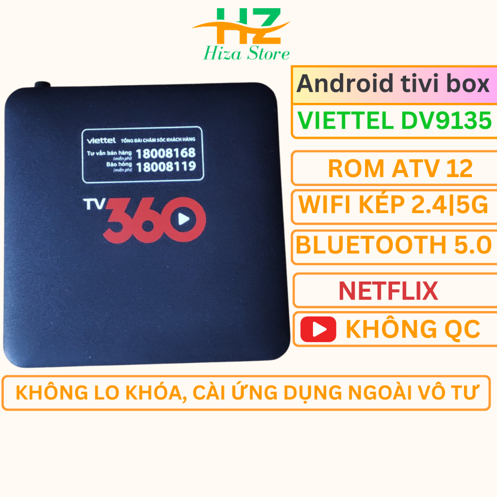 Viettel 360 DV9135 IP151N Ram 2G bộ nhớ 8G rom ATV 12 xem truyền hình ...