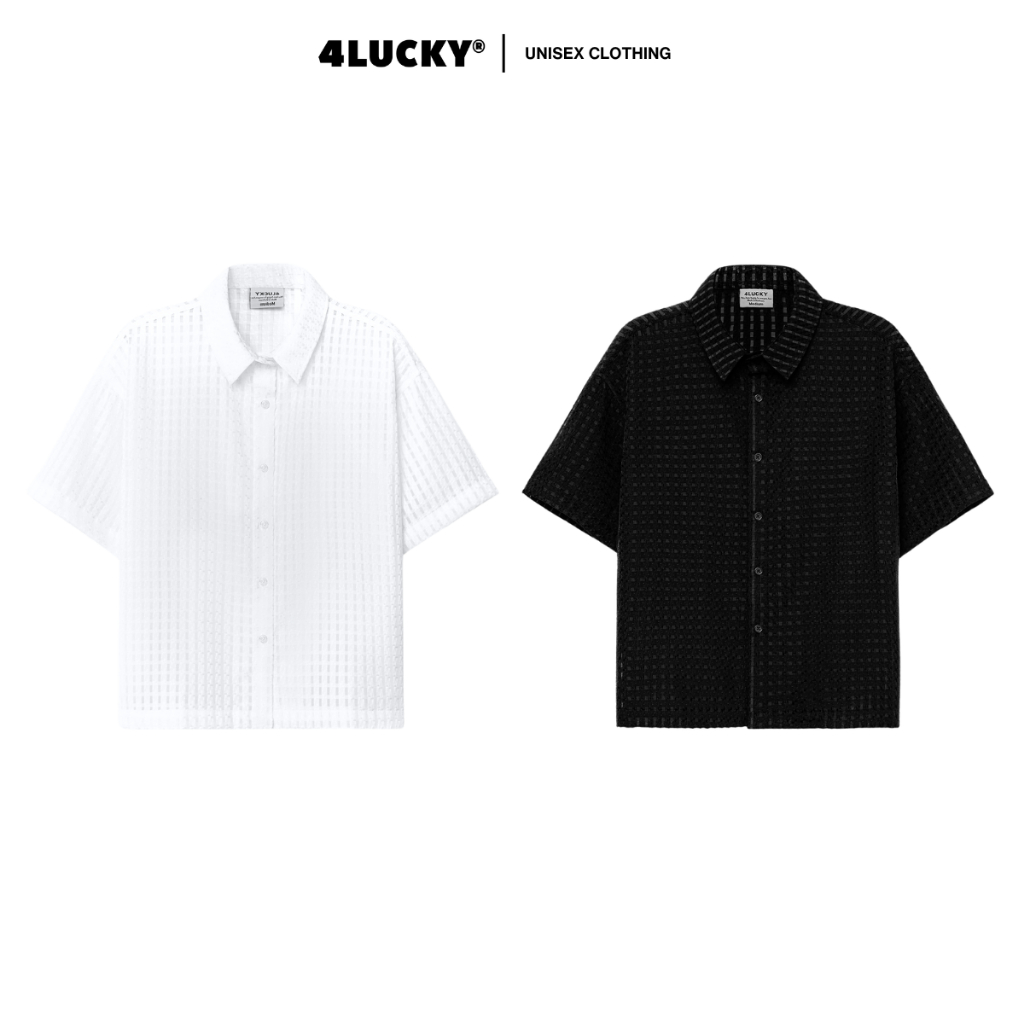Áo Sơ Mi Boxy 4Lucky, Sơ Mi Tay Ngắn Vải Lưới Họa Tiết " Ricepaper ...