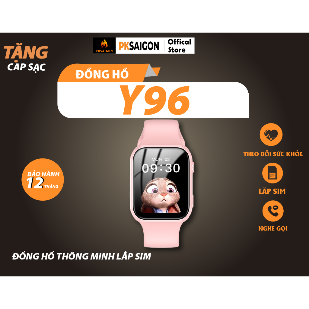 Đồng hồ trẻ em Y96 Nghe gọi Video Nhắn tin Định vị Có Tiếng Việt Chống ...
