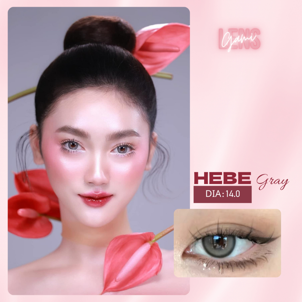 Lens cấp ảm 20h sử dụng HEBE GRAY 14.0 giãn nhẹ 12 tháng Hàn Quốc ...