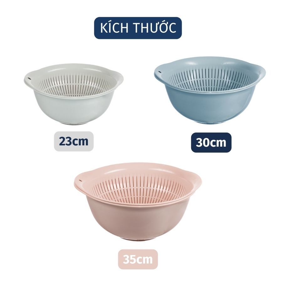 Bộ thau rổ nhựa inochi cao cấp Yoko chính hãng, rổ to kèm thau đựng rửa ...