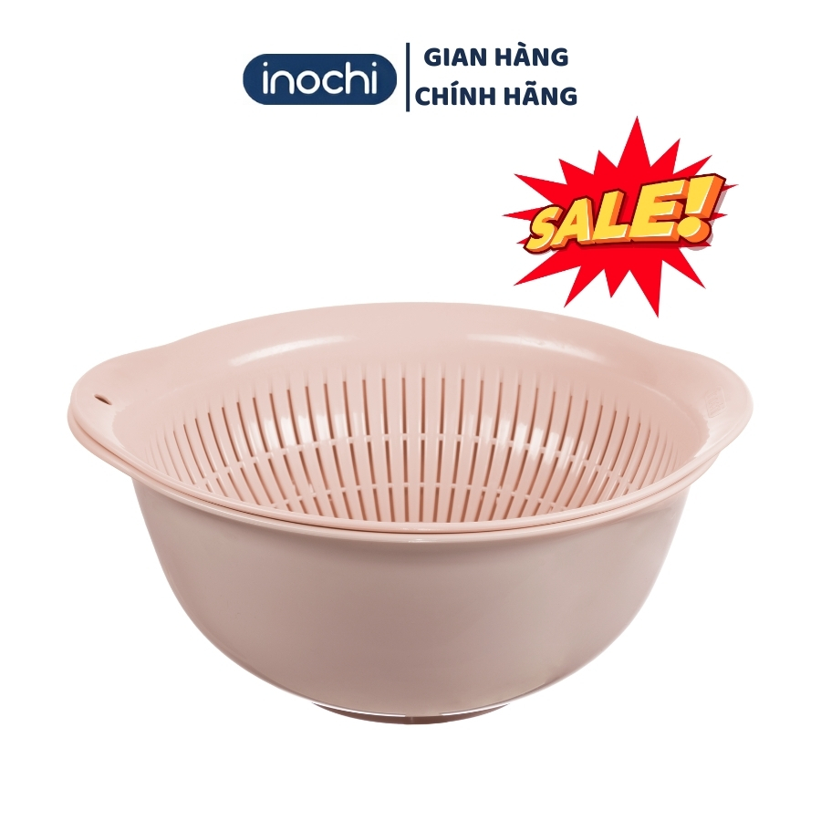 Bộ thau rổ nhựa inochi cao cấp Yoko chính hãng, rổ to kèm thau đựng rửa ...