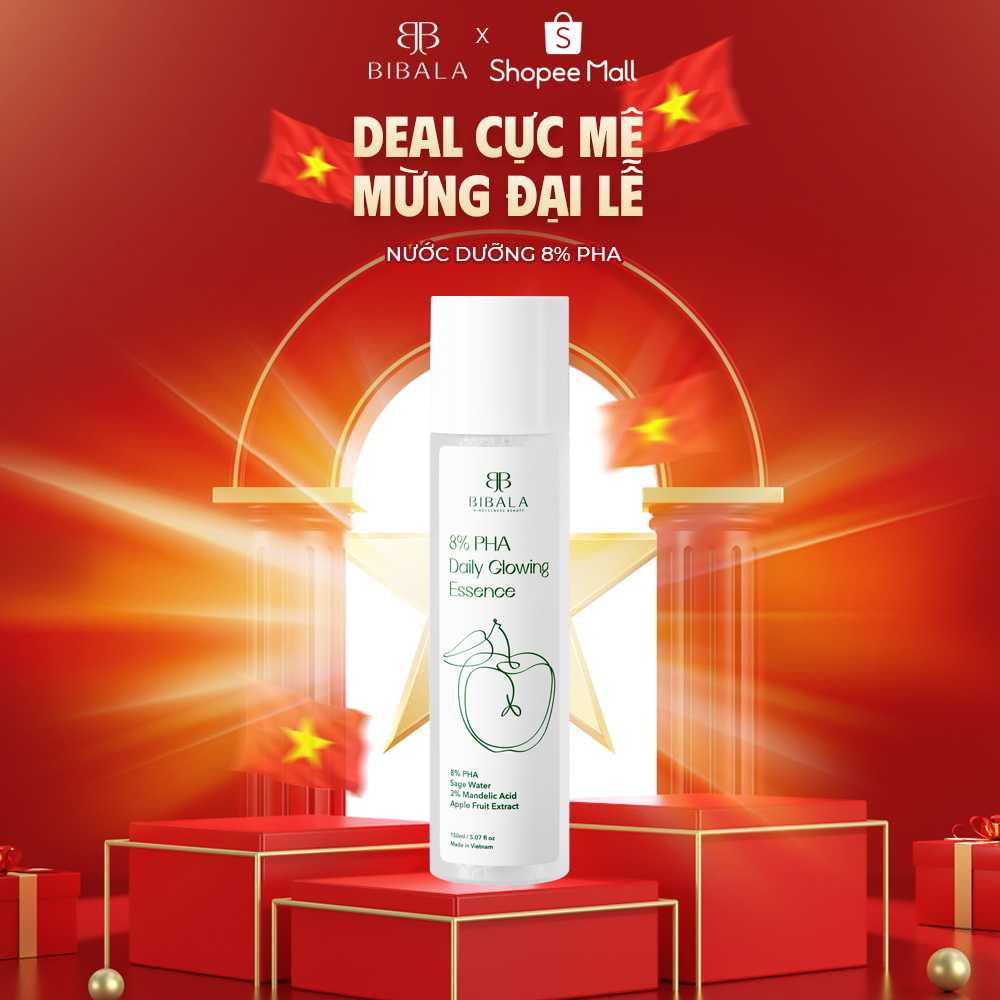 8% PHA Daily Glowing Essence 150 ml - Nước dưỡng sáng, tẩy TBC, ngừa mụn cho da Bibala | Shopee ...