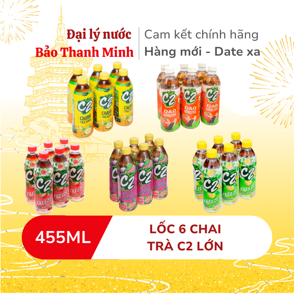 [HOẢ TỐC] Trà C2 ĐỦ VỊ chai 455ml (Lốc 6 chai) (Date xa) | Shopee Việt Nam