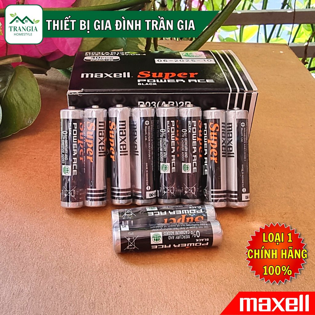 Hộp 40 Viên Pin Maxell AAA (R03P), Pin Nhí 3A Maxell Nhập Khẩu Indonesia Chính Hãng | Shopee ...