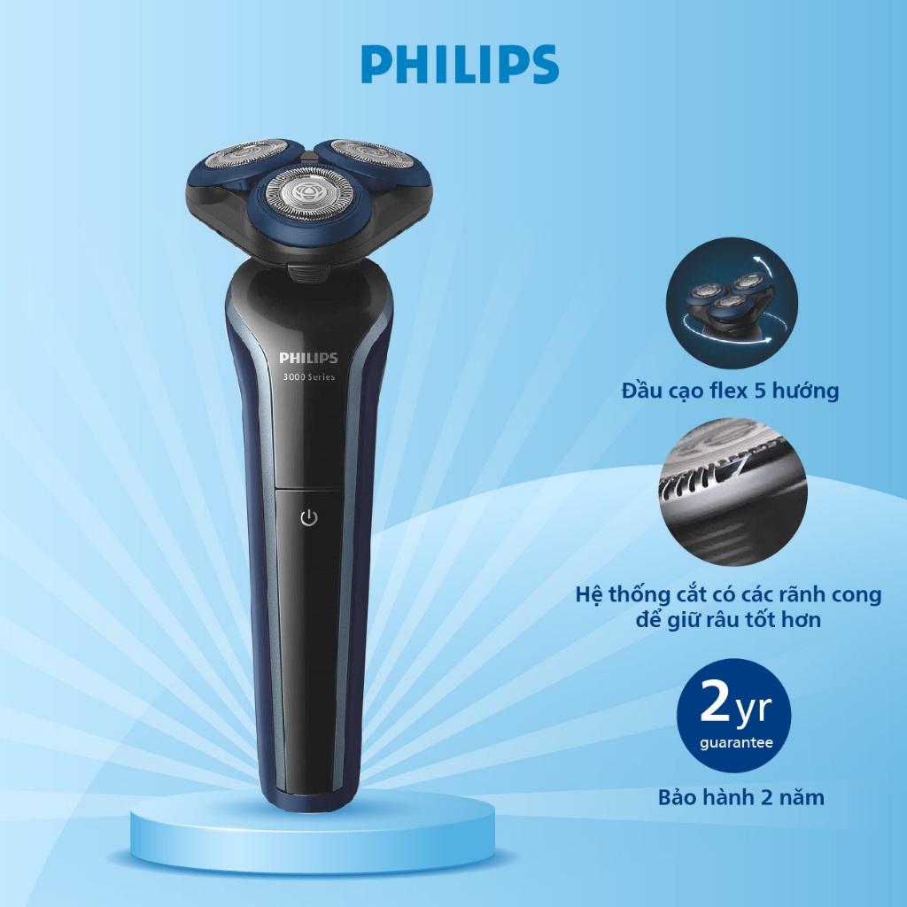 Máy cạo râu khô và ướt Philips S3608/10 - Hàng chính hãng - An toàn cho ...