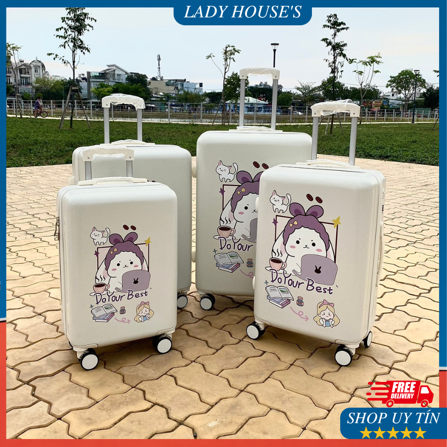 [COMBO 2 Vali Size 22+26 inch] Vali Kéo Du Lịch In Hình Siêu Cute Chất ...