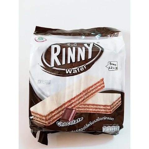 Bánh Xốp Kem Thái Lan Rinny Hương Sôcôla Chocolate Wafer (Túi 12 gói x ...